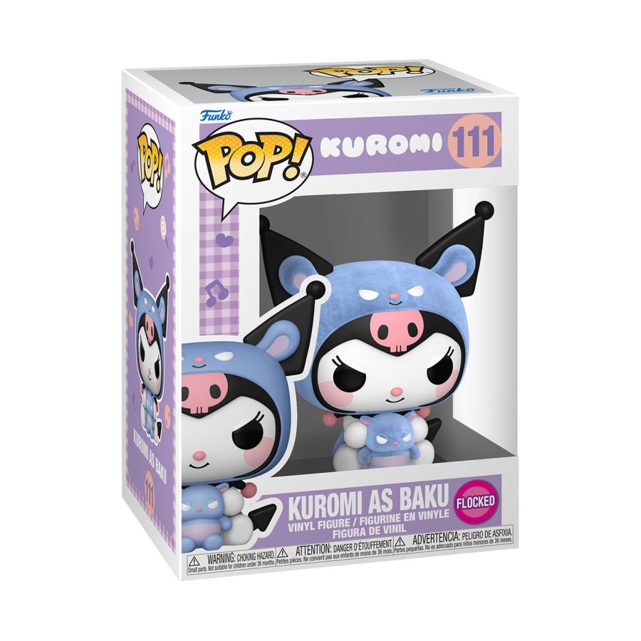 Hello Kitty - Kuromi as Baku Flocked Pop! Vinyl – Dee Pop Culture and Gifts