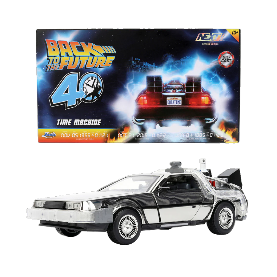 Back to the Future - Delorean (Chrome) 1:24 Scale Diecast Vehicle – Dee ...