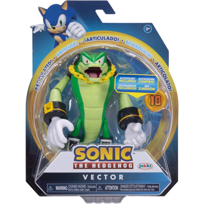 Sonic the Hedgehog - Vector with Super RIng 4" Scale Action Figure (Wa ...